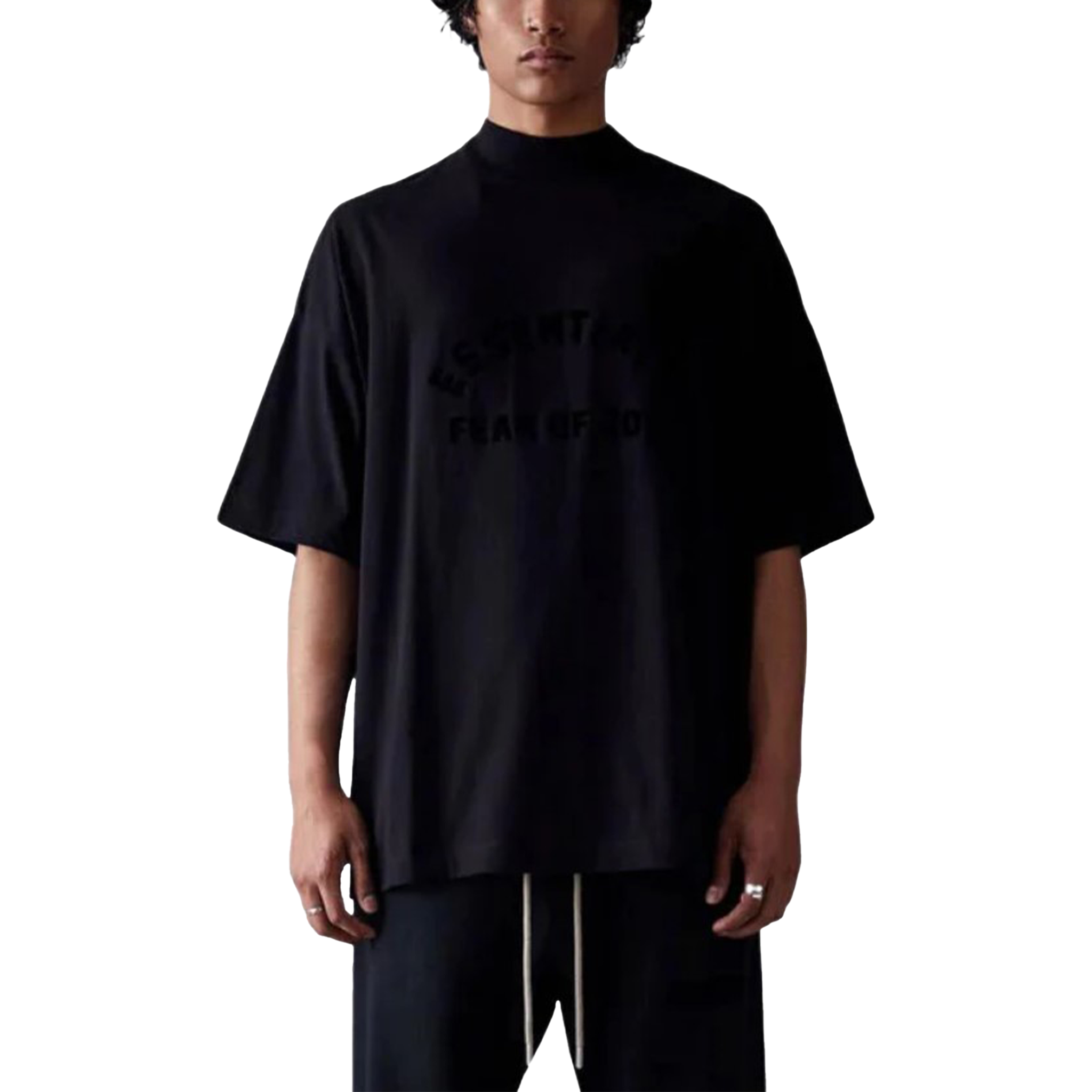 Fear of God Essentials Arch Logo Tee Jet Black (SS23) – STEALPLUG KL