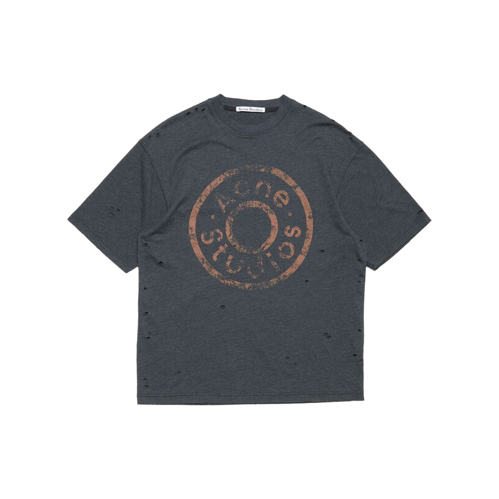 Acne Studios Relaxed Fit Logo Tee Black Melange (SS25) – STEALPLUG KL