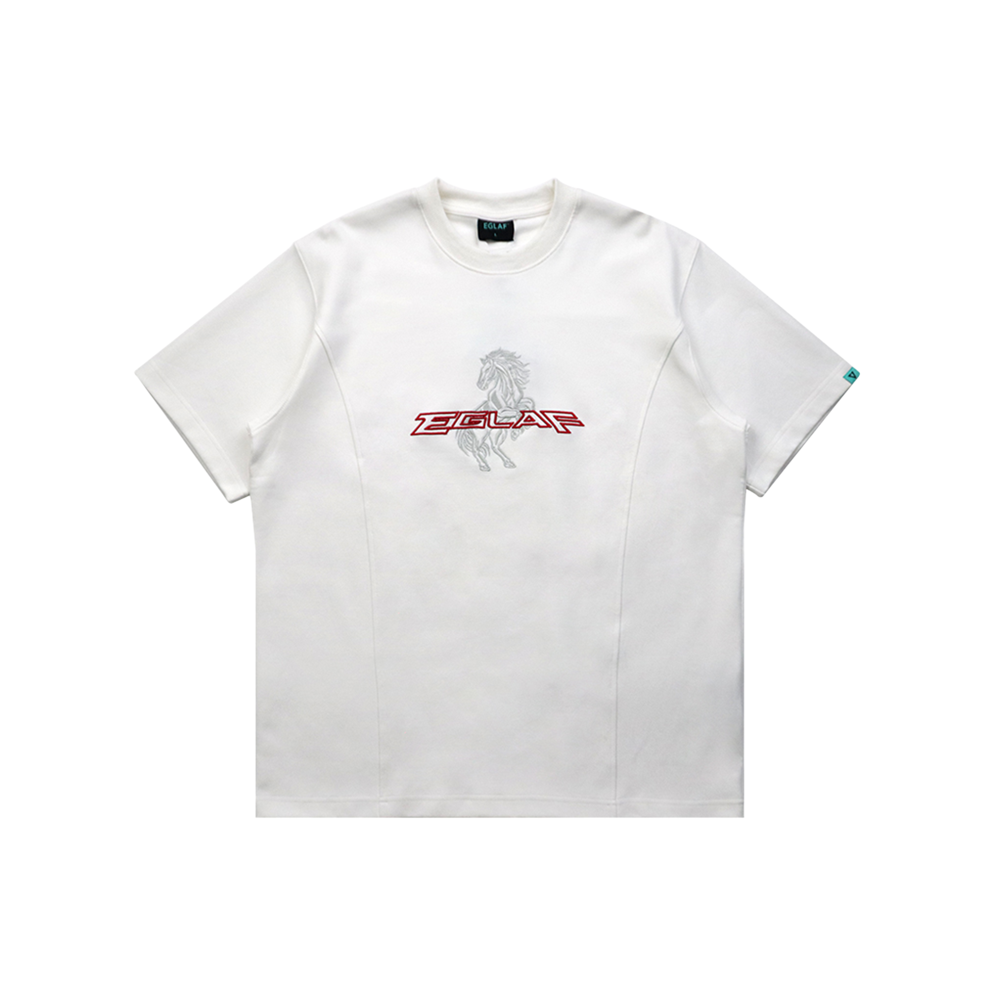 EGLAF RU Chest Embroidery Logo Tee White (SS26) – STEALPLUG KL