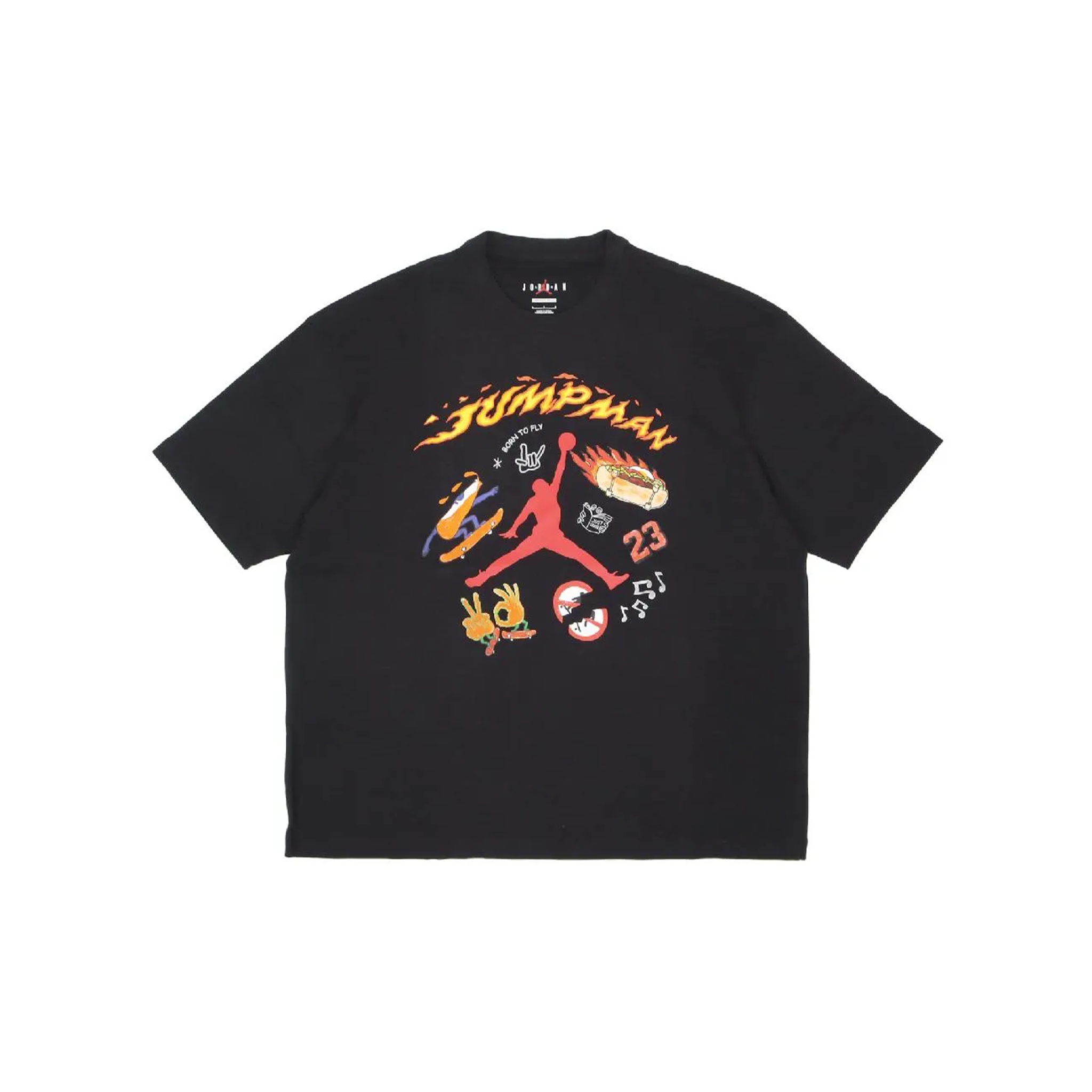 Jordan Fire Jumpman Front Logo Tee Black (SS23) – STEALPLUG KL