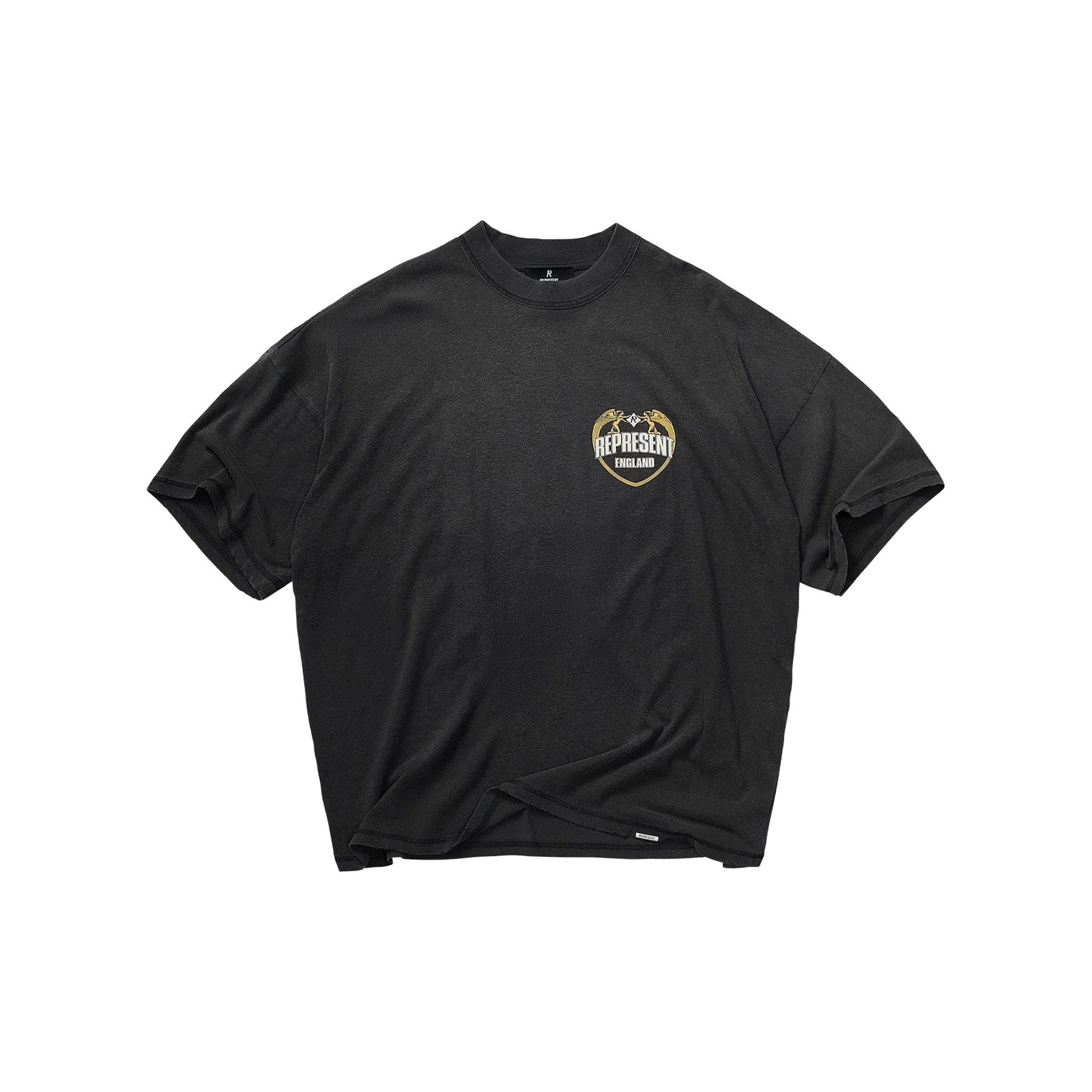 Represent Angel Border Tee Stained Black (FW25) – STEALPLUG KL