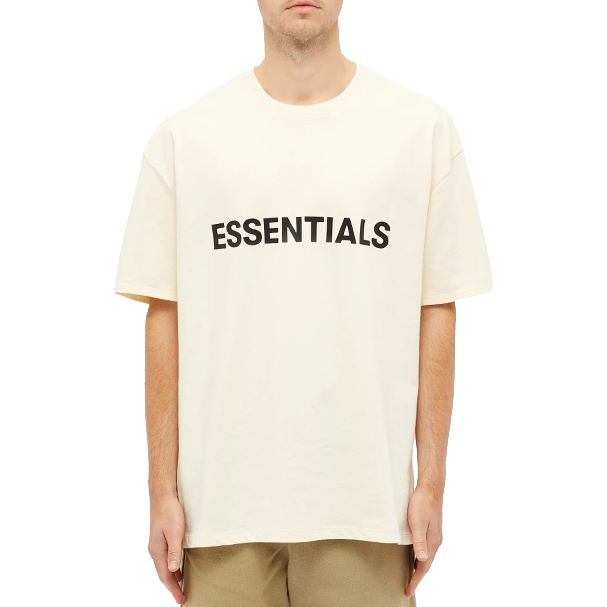Fear of God Essentials Front Logo Tee Cream (SS20) – STEALPLUG KL